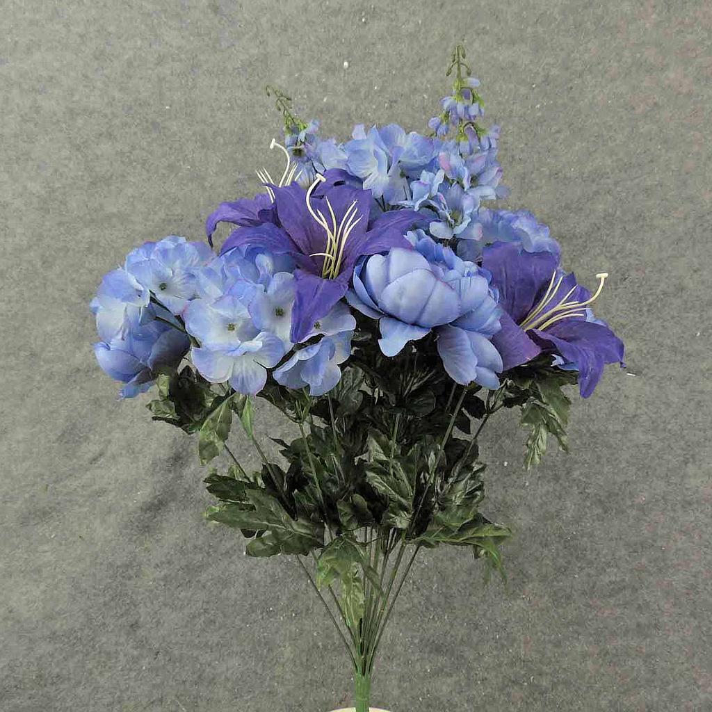 24" PEONY/LILY/HYDRANGEA/DELPHINIUM BUSH X18 BLUE/PURPLE | Hanken
